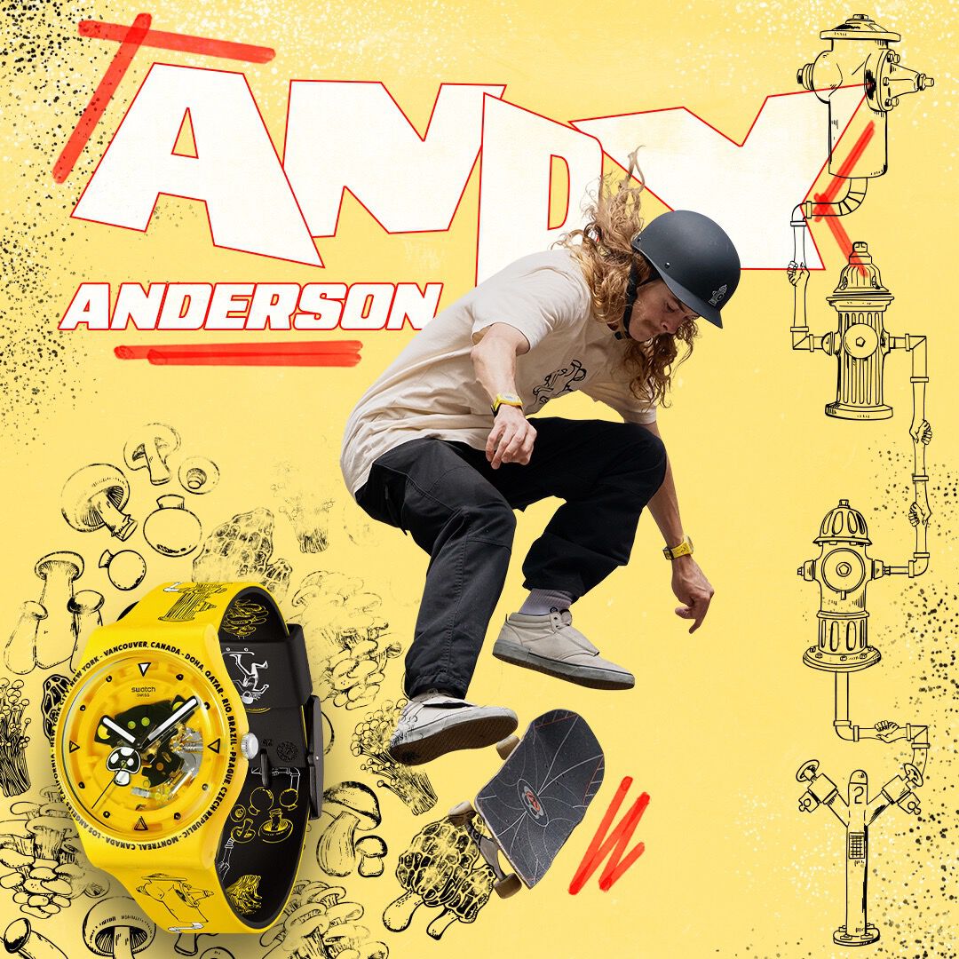 Andy Anderson, skateboarding innovator and Swatch Proteam athlete